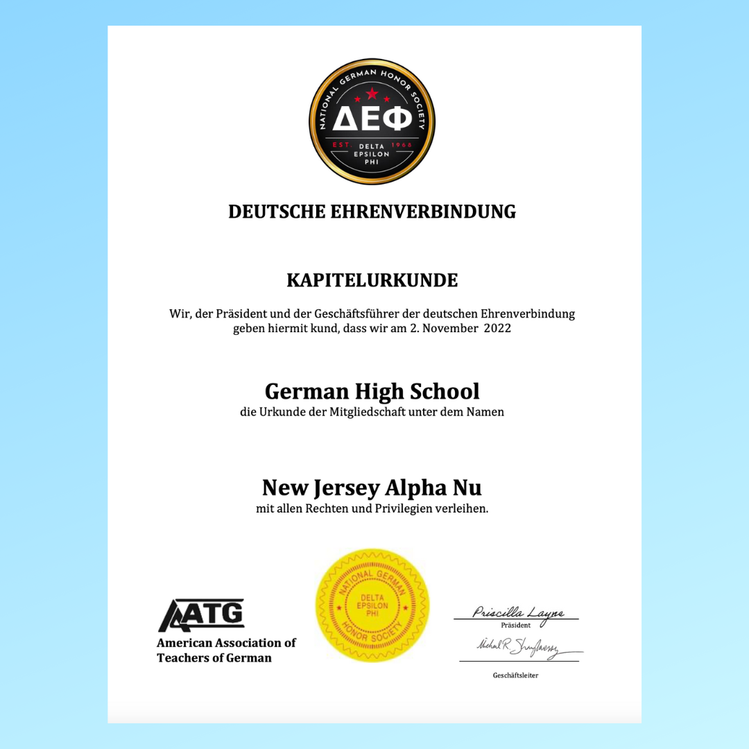 Delta Epsilon Phi Replacement Chapter Charter (High School) – American ...